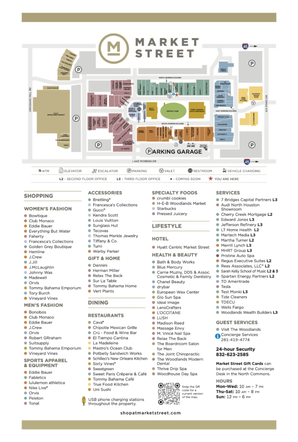 Directory Map | Market Street - The Woodlands